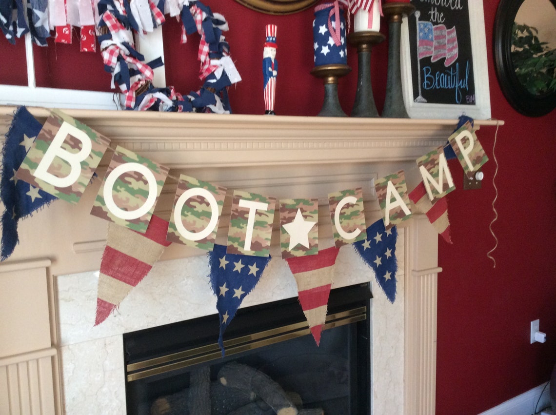 Military Party Boot Camp Paper Garland Banner - Etsy