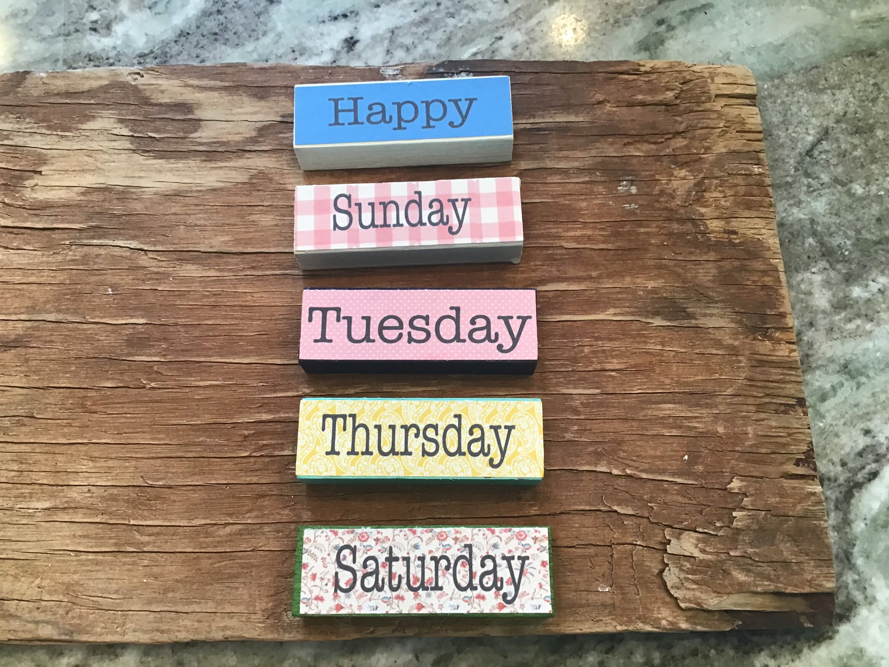 Days of the Week Tier Tray Blocks - Etsy