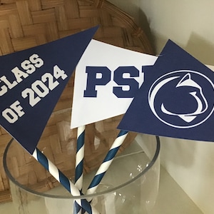 Penn State Graduation Tailgate Party Pennants Flags Props Cake Toppers ...