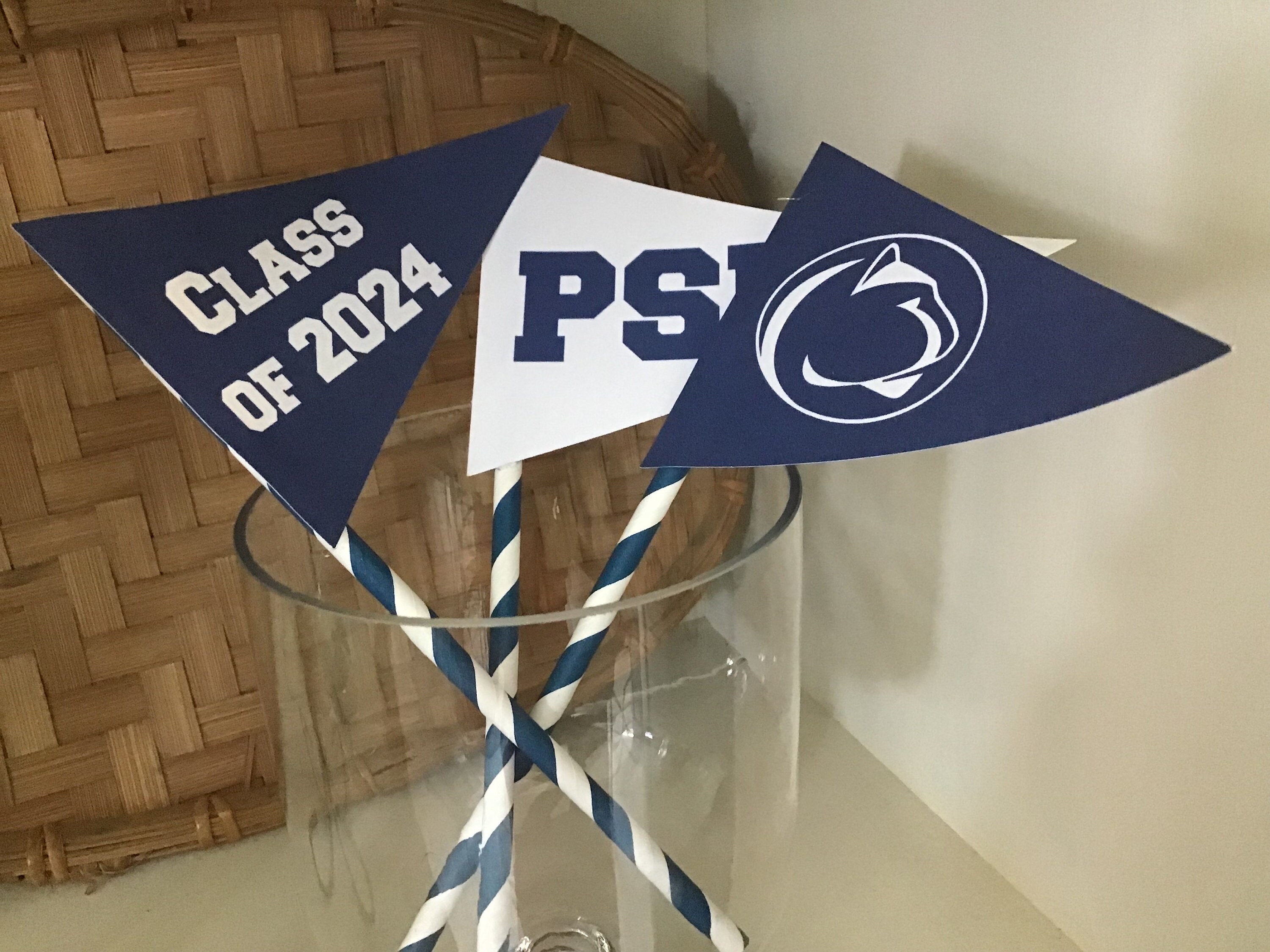 Penn State Graduation Tailgate Party Pennants Flags Props Cake Toppers ...