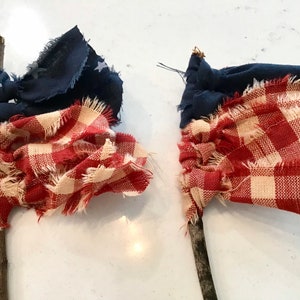 3 Tiny Small Fabric Flags Stick Patriotic Flags Plant Pokes Summer ...