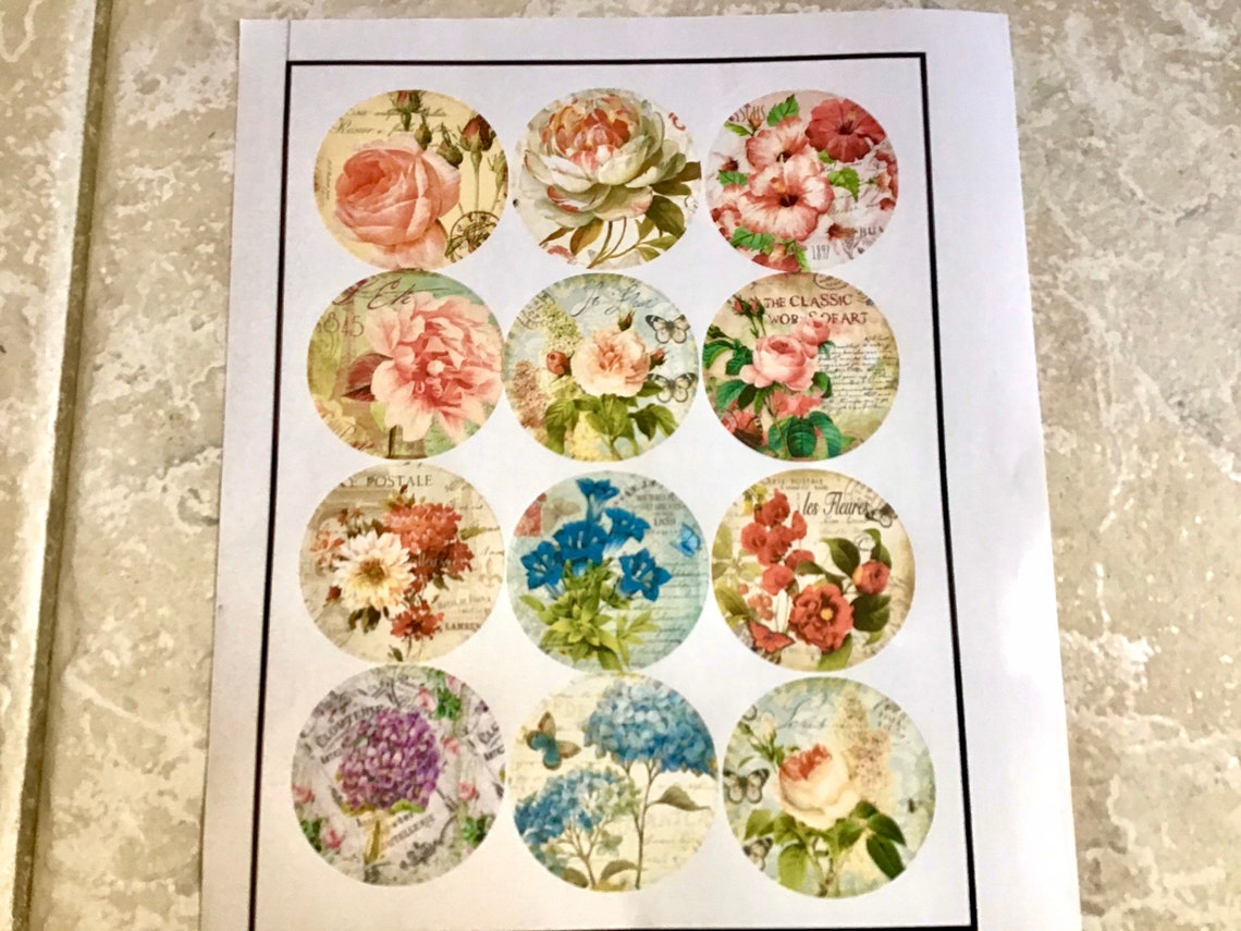 Round Floral Stickers Planners Happy Mail - Etsy