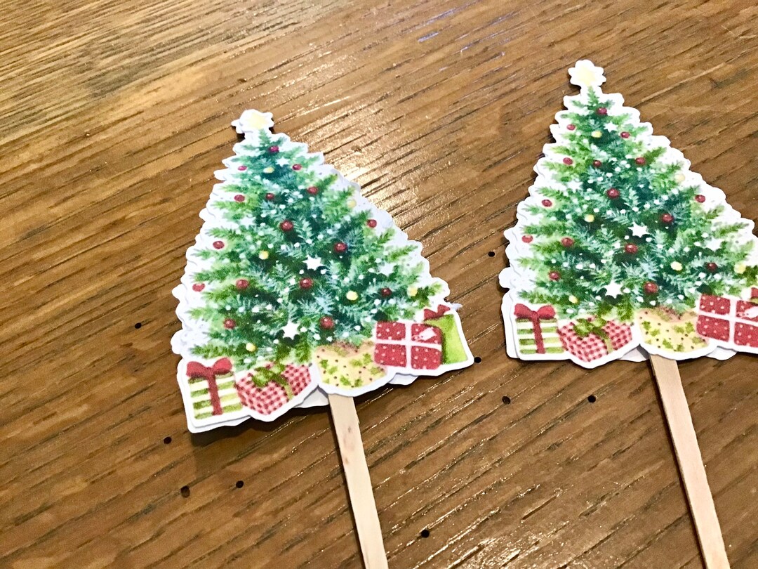 Christmas Tree Cupcake Toppers - Etsy