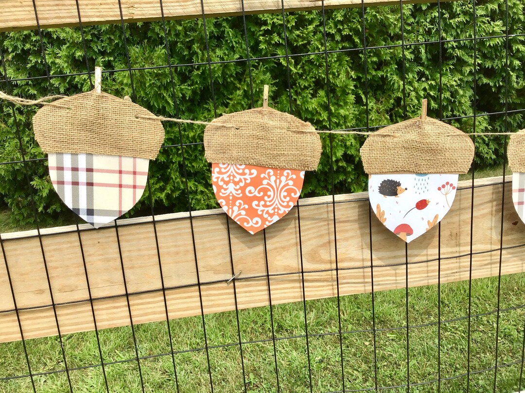 Rustic Acorn Banner - Etsy