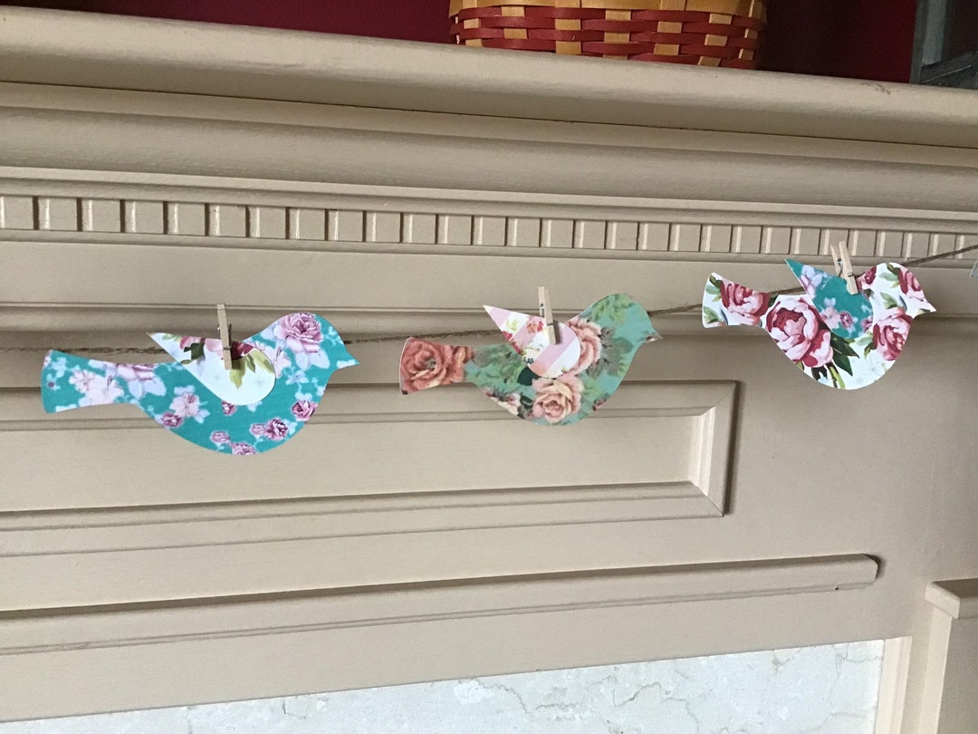 Spring Floral Birds Garland Banner Medium or Large - Etsy
