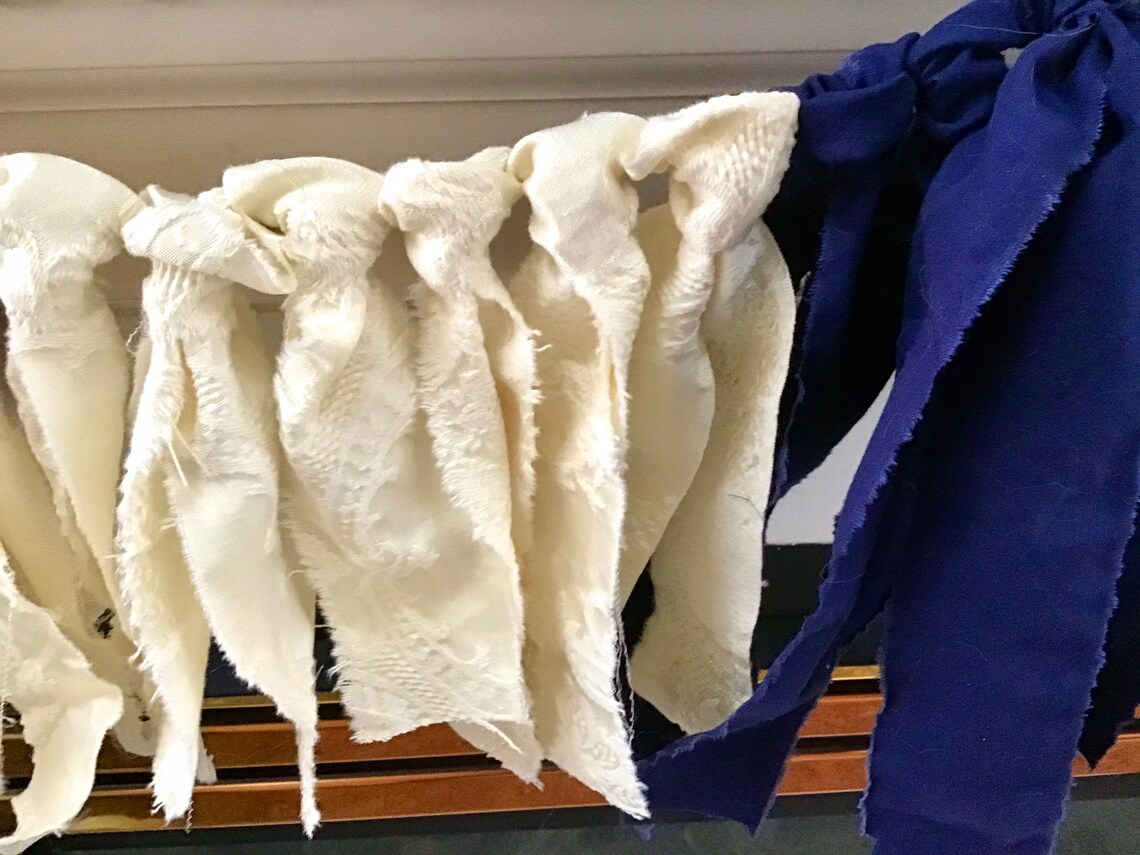 Red White and Blue Patriotic Americana Fabric Rag Garland - Etsy