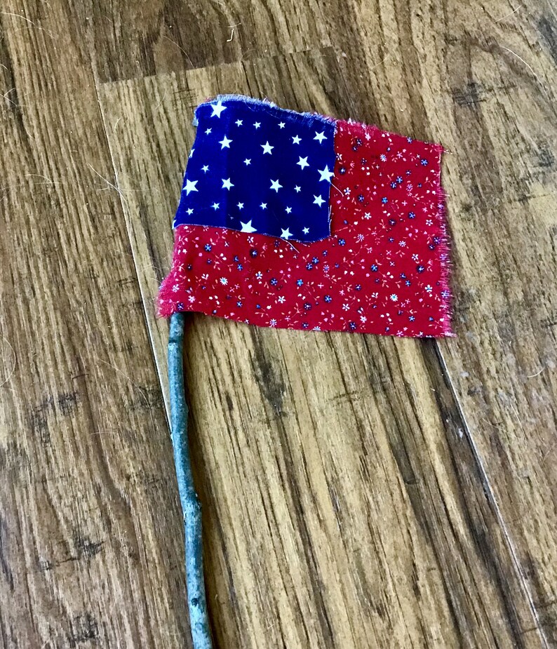 Patriotic Americana Shabby Prim Rustic Hand Made Rag Flags | Etsy