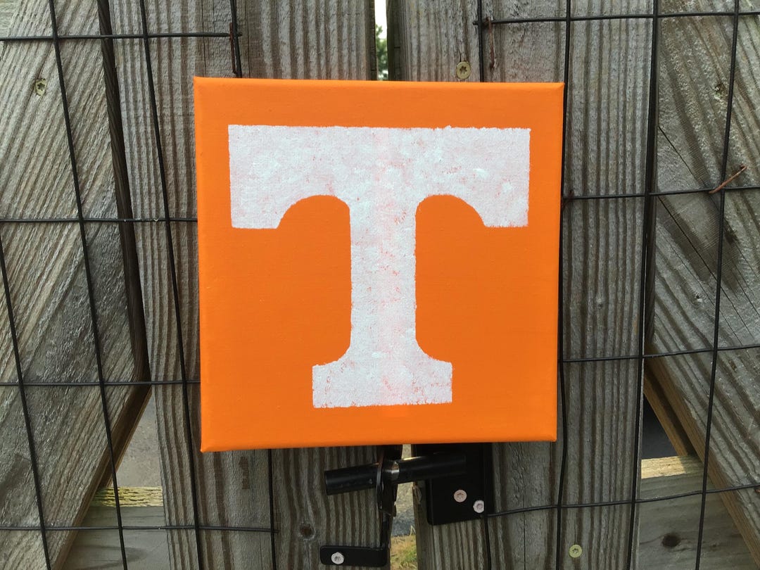 University of Tennessee T Hand Painted 8” X 8” Canvas. Officially ...