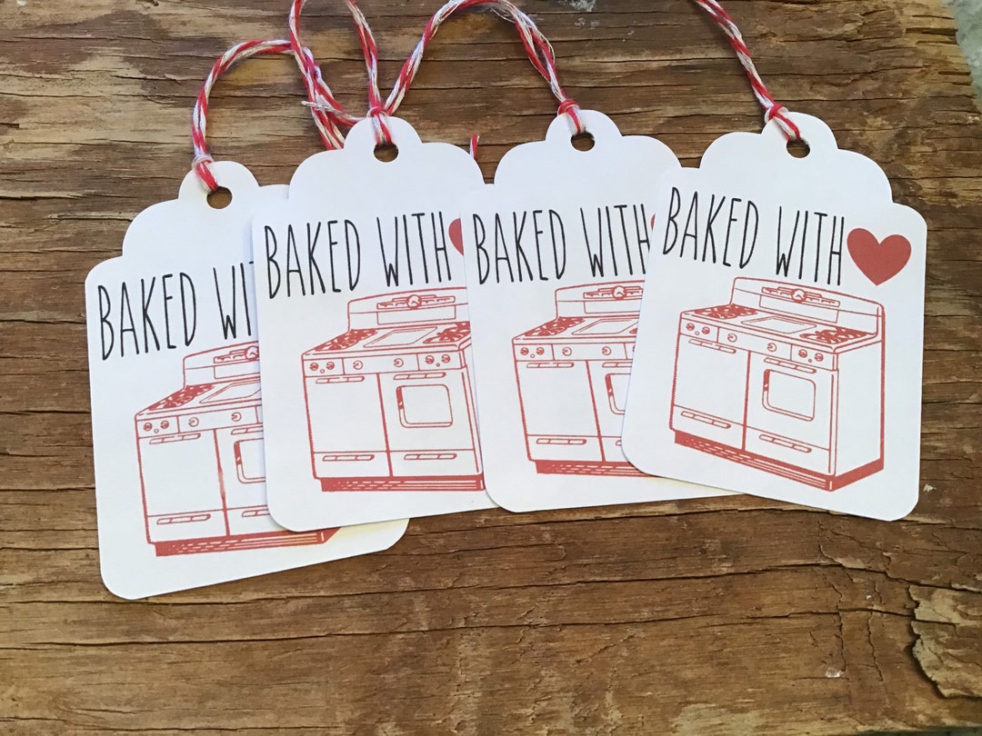 Vintage Oven Inspired Baked With Love Kitchen Tags - Etsy