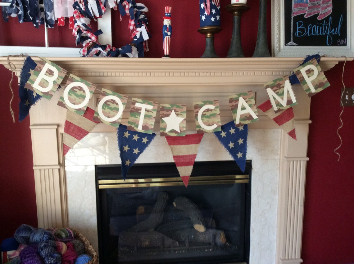 Military Party Boot Camp Paper Garland Banner - Etsy