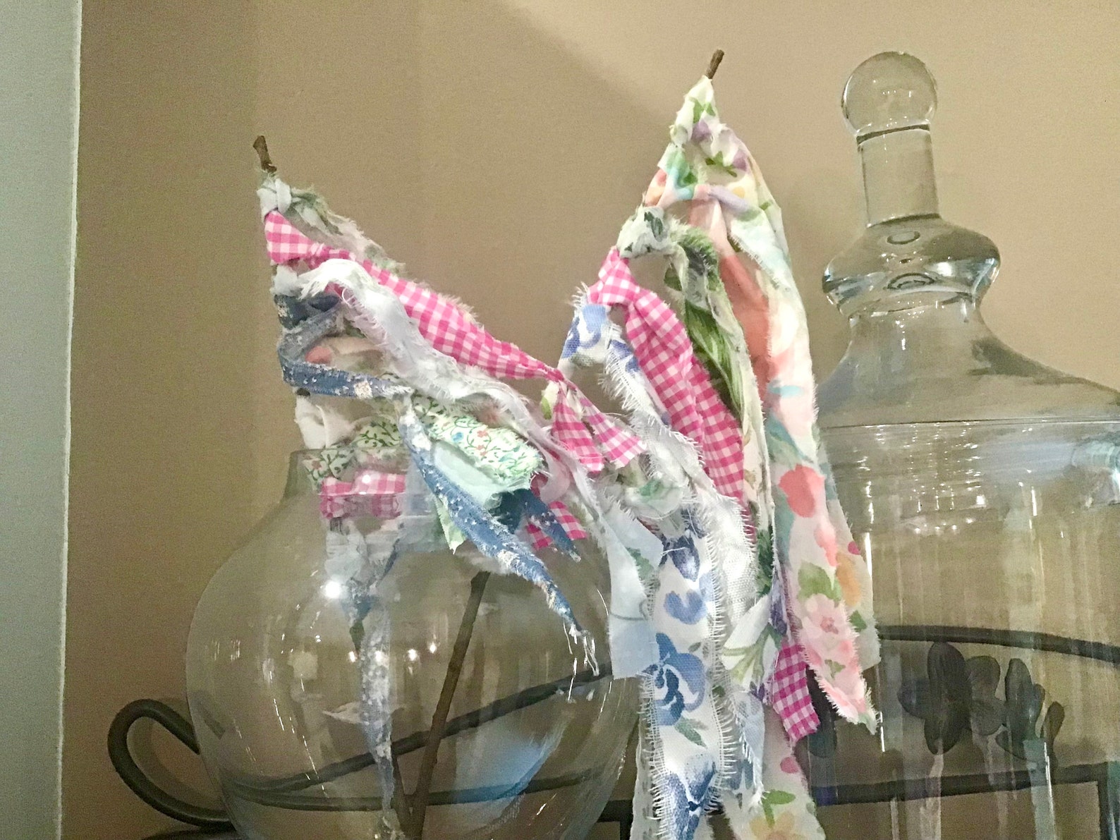 Shabby Boho Cottage Core Floral Fabric Flags Wedding Spring Summer - Etsy