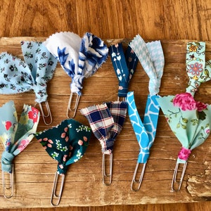 Fabric and Ribbon Planner Clips in Shades of Blue - Etsy
