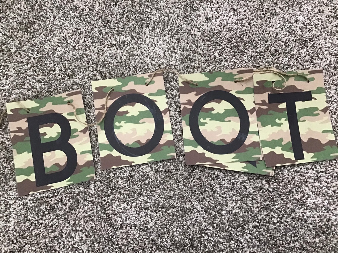 Military Party Boot Camp Paper Garland Banner - Etsy