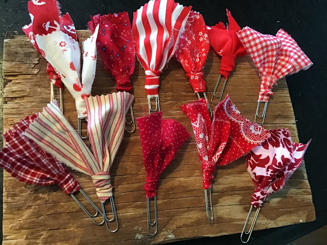 Assorted Red Fabric Paper Clips Planner Clips - Etsy