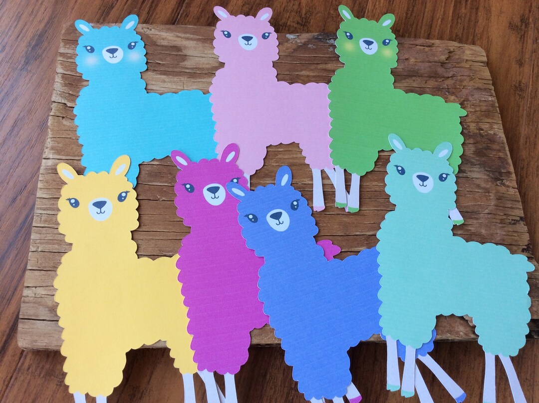 Colorful Llama Paper Cut Outs - Etsy