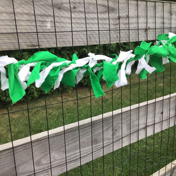 Kelly Green and White Fabric - Etsy