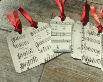 Vintage Sheet Music Gift Tags Wood Tags Reusable Gift Embellishment ...