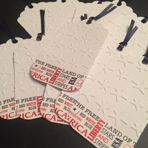 Patriotic Star Embossed Gift Tags With Washi Tape - Etsy