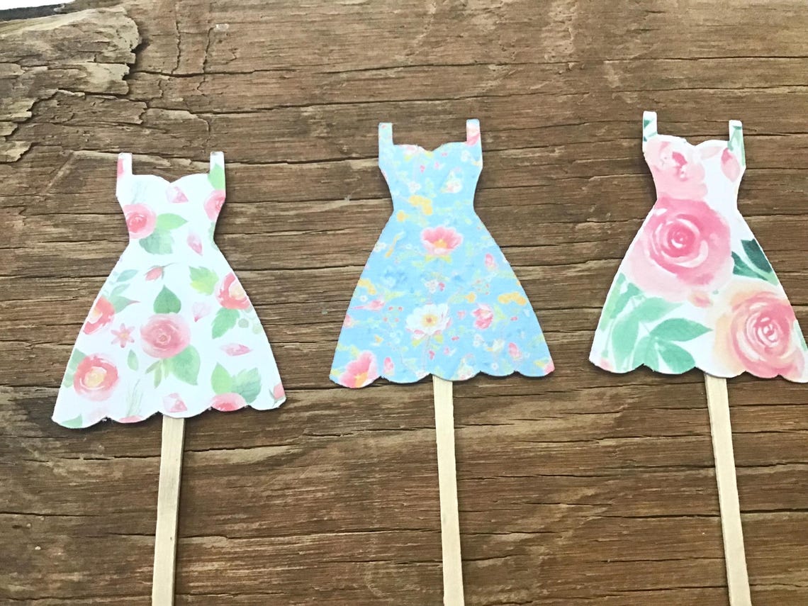 Floral Dress Cupcake Toppers Custom - Etsy