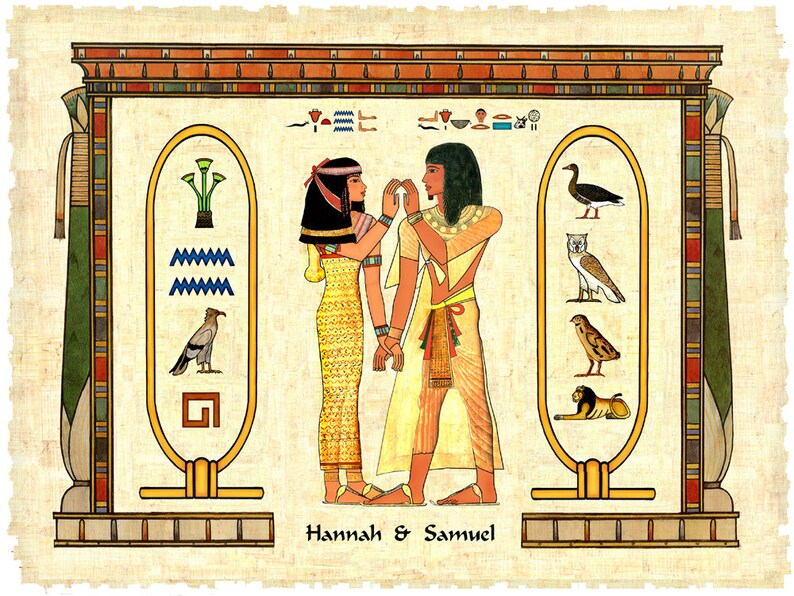 Egyptian Hieroglyphic Print: Cartouches for Couples in Love / - Etsy