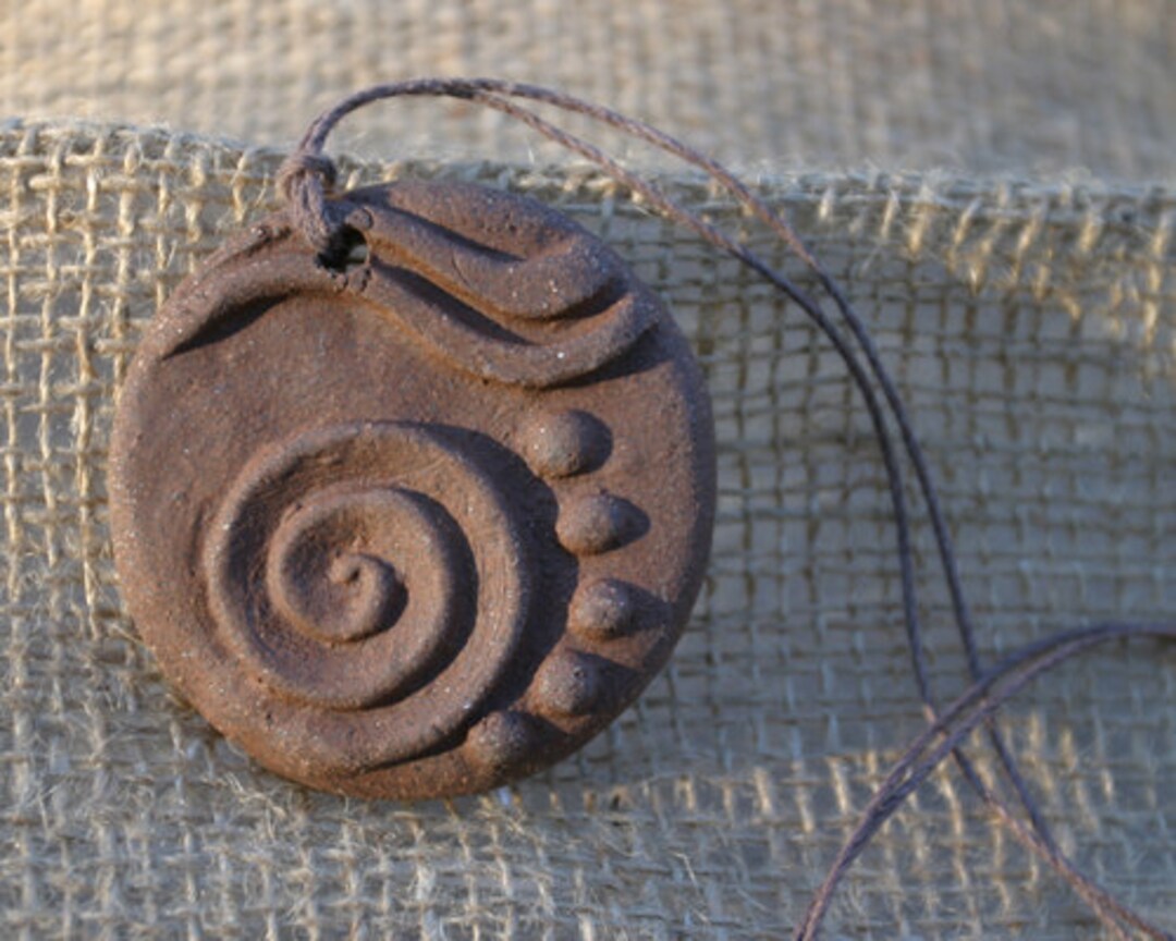 Fired Clay Serenity Talisman: Carved Pottery Art Object - Etsy