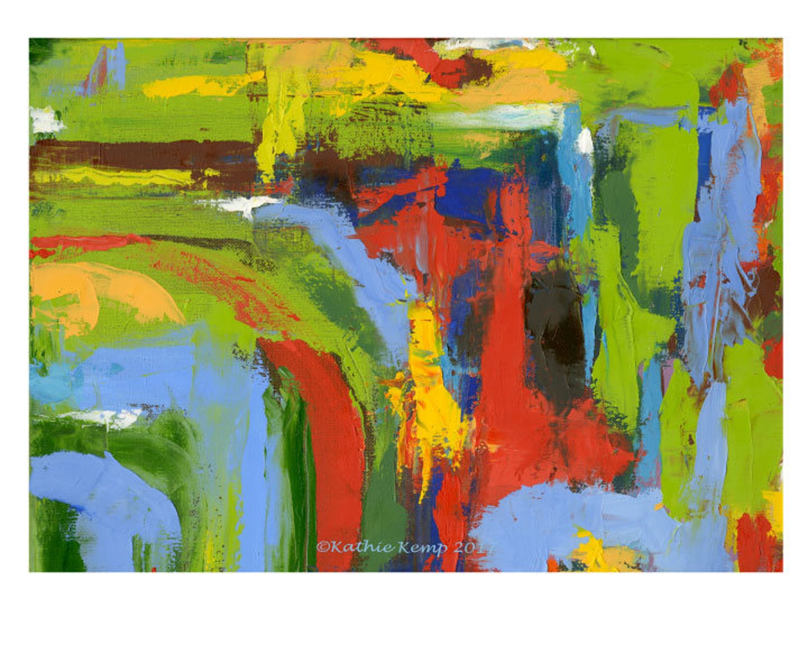 Bold Modern Art Print of Oil Painting Abstract Statement Piece Wall ...