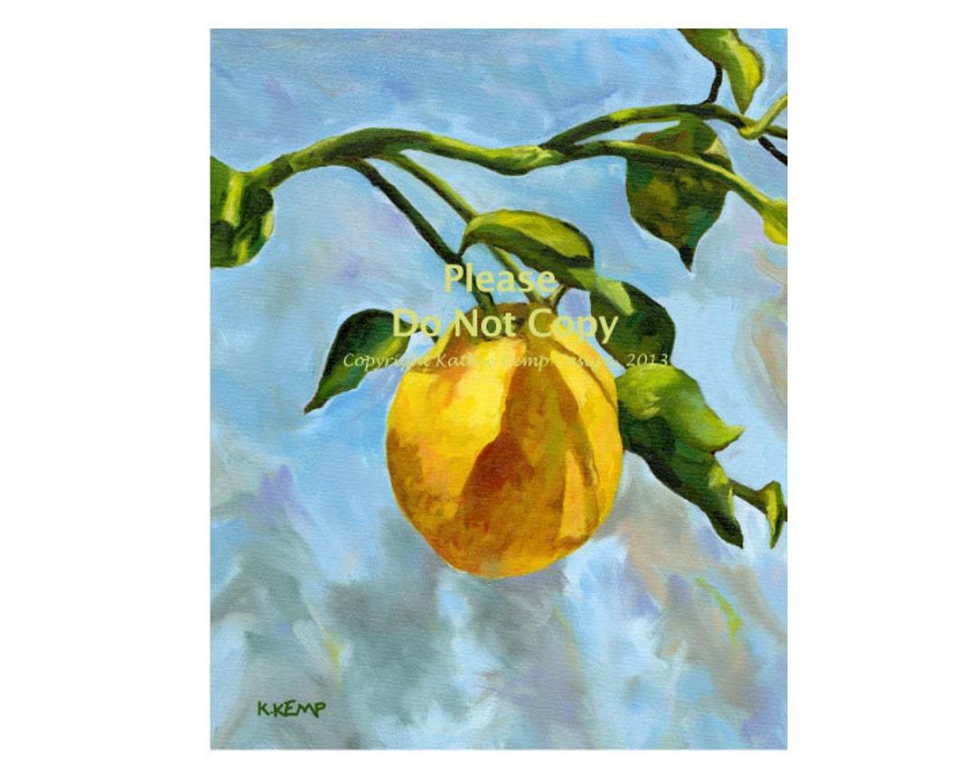 Lemon Tree Oil Painting: Tropical Kitchen Decor Giclee Art Print - Etsy