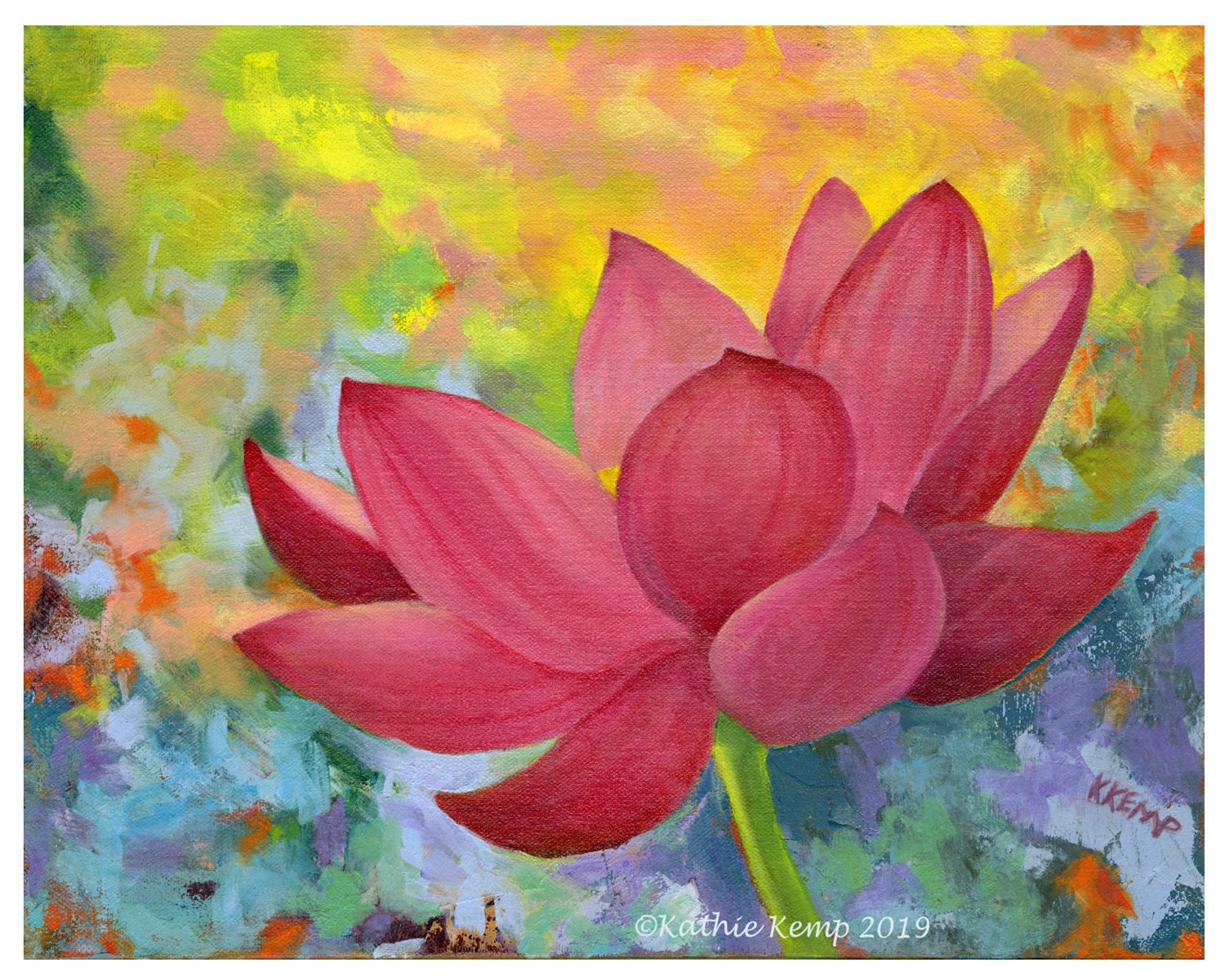 Lotus Flower Painting Abstract