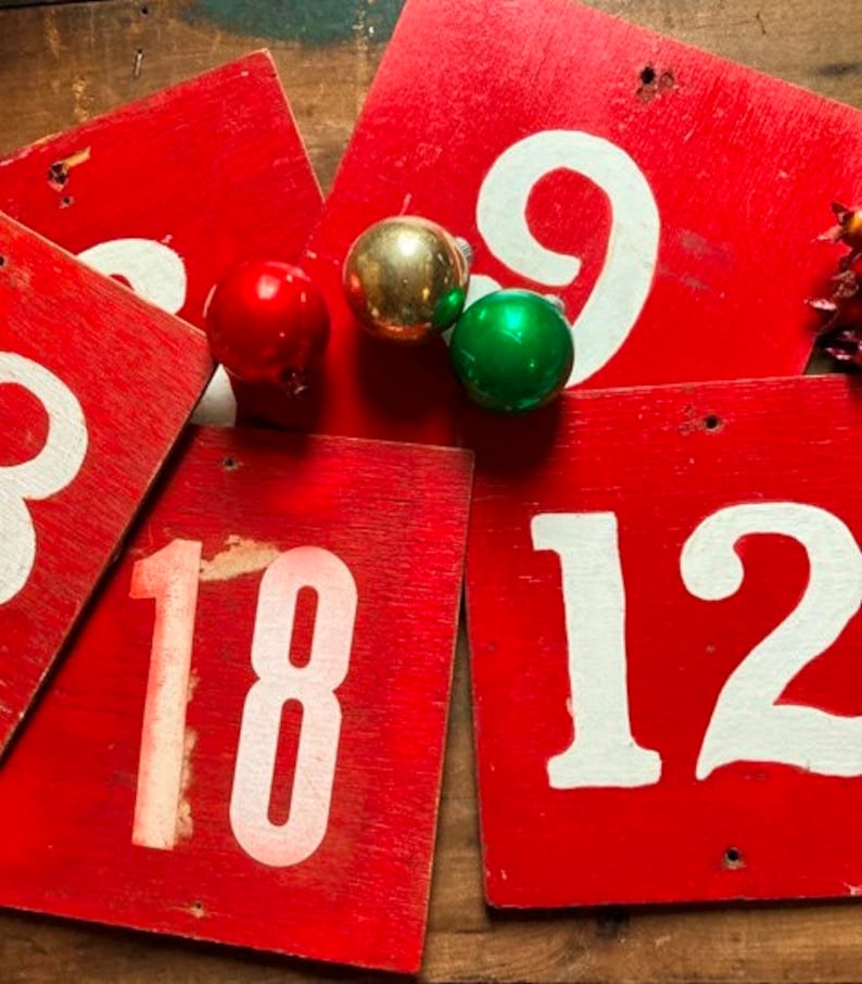 Rustic Red Painted Number Sign Vintage Farmhouse Stockpen - Etsy