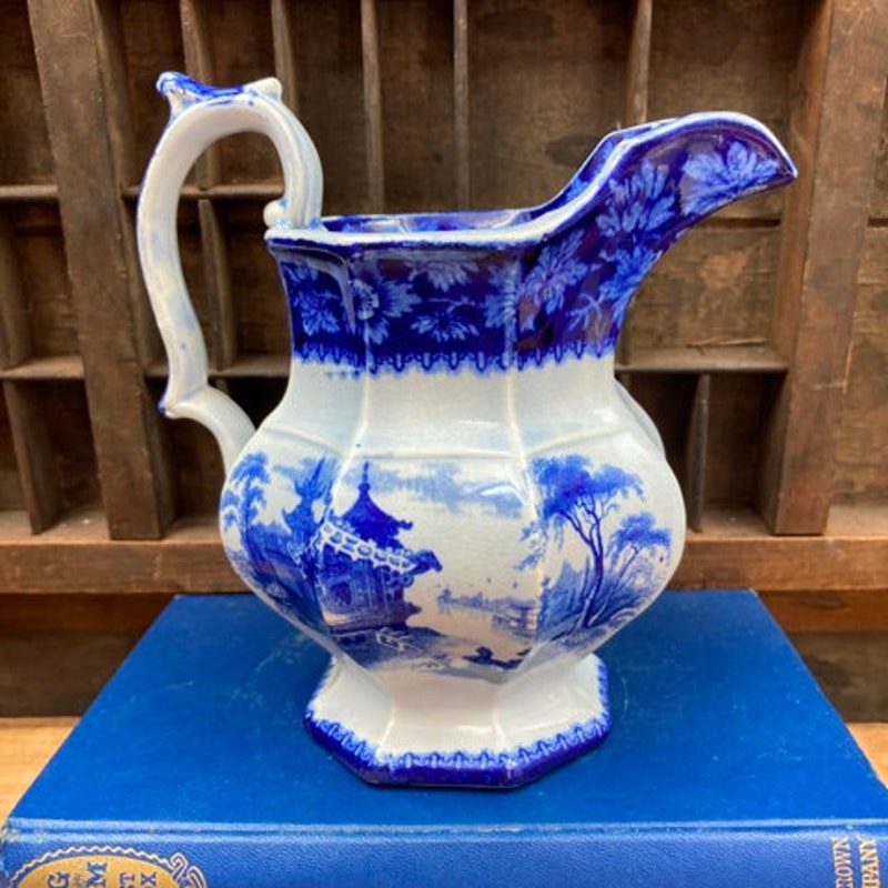 Flow Blue Pitcher - Etsy