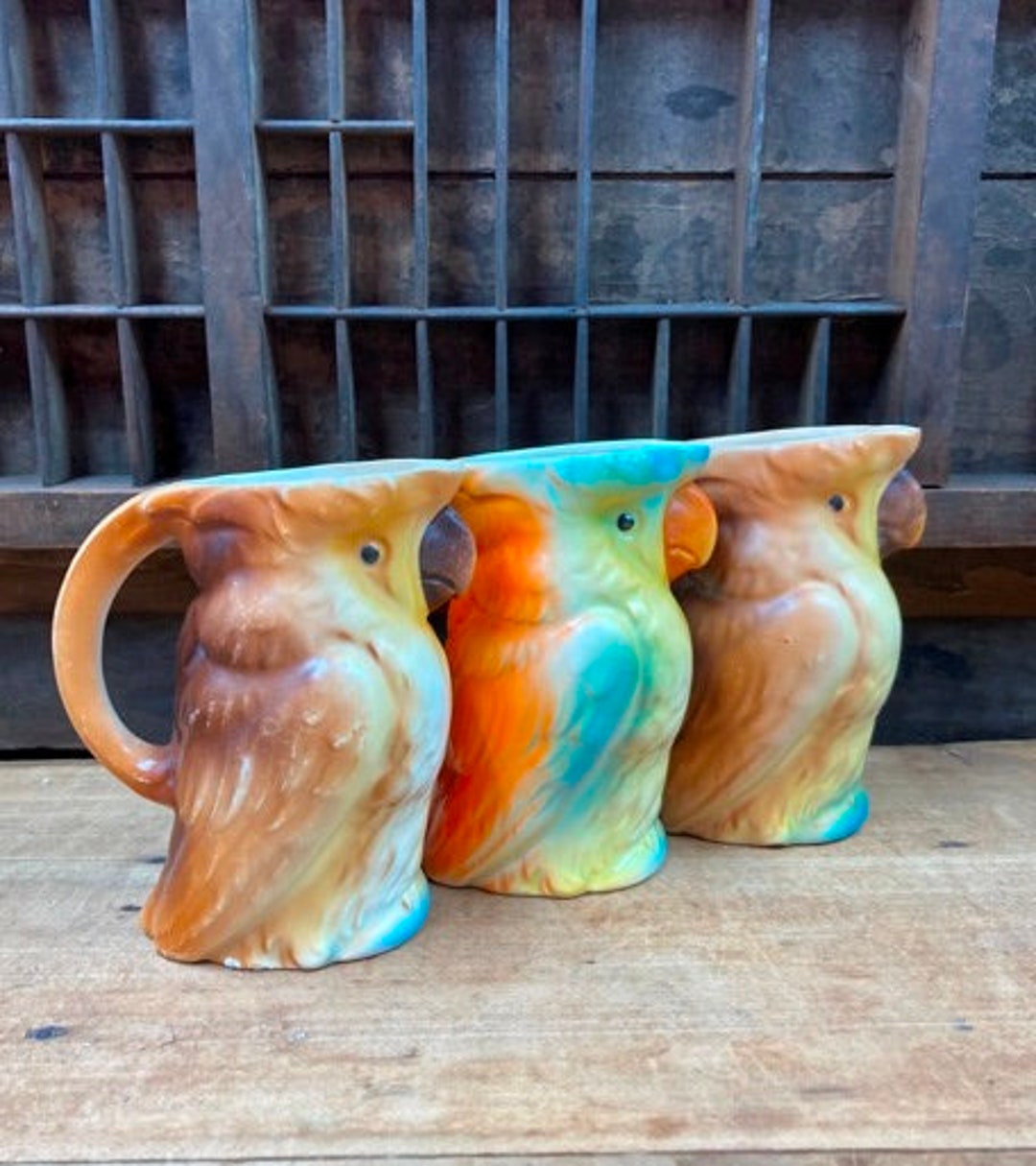 Vintage Small Parrot Pitcher 1930s From Czechoslovakia Country Cottage ...