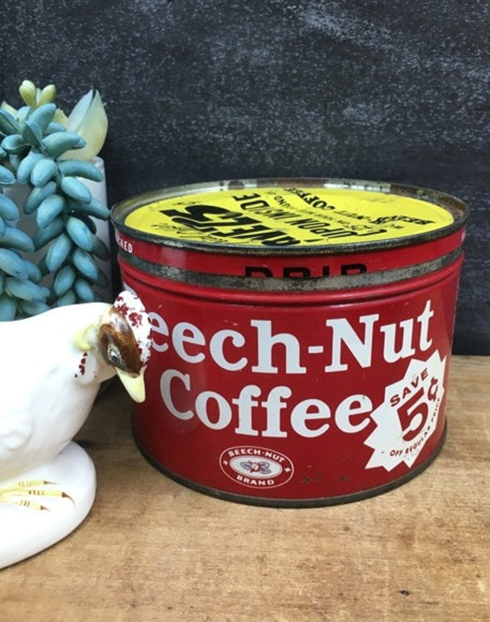 Metal Coffee Can Beech-nut Coffee Vintage Rustic Primitive | Etsy