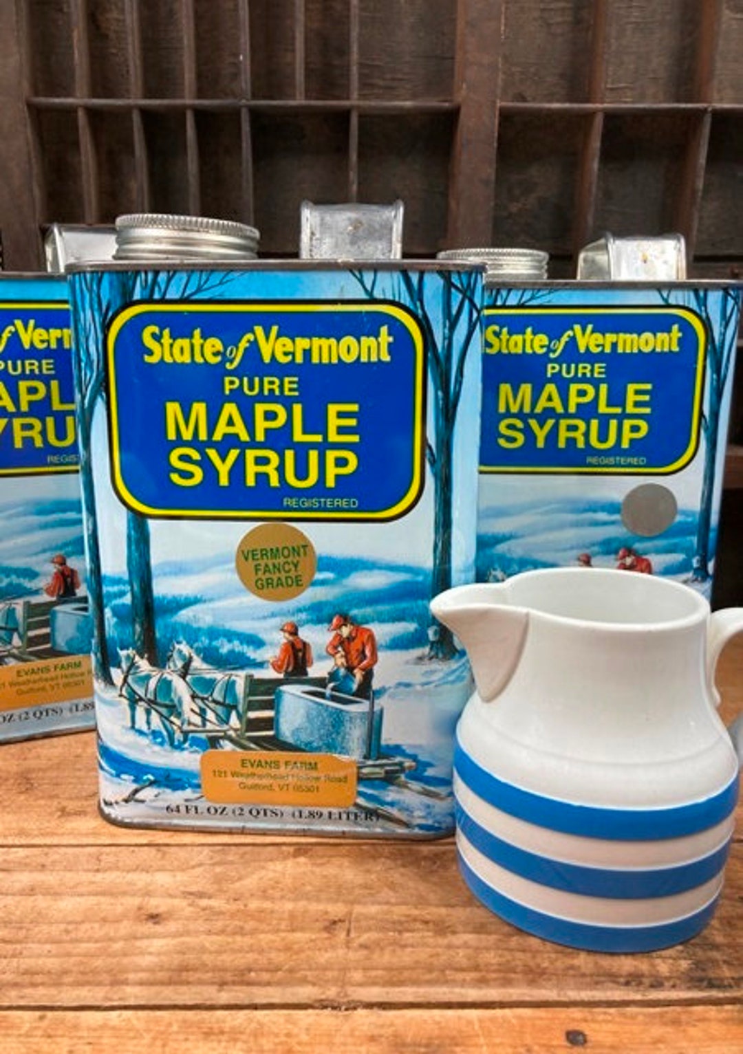 Vintage Maple Syrup Metal Tin Can or Canister Made in Vermont - Etsy