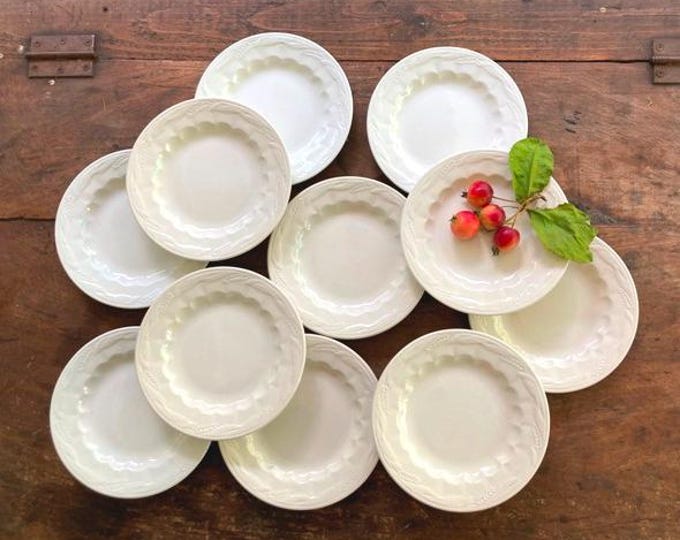 White Ironstone Bread and Butter Plates Antique Wm Adams & Sons England ...