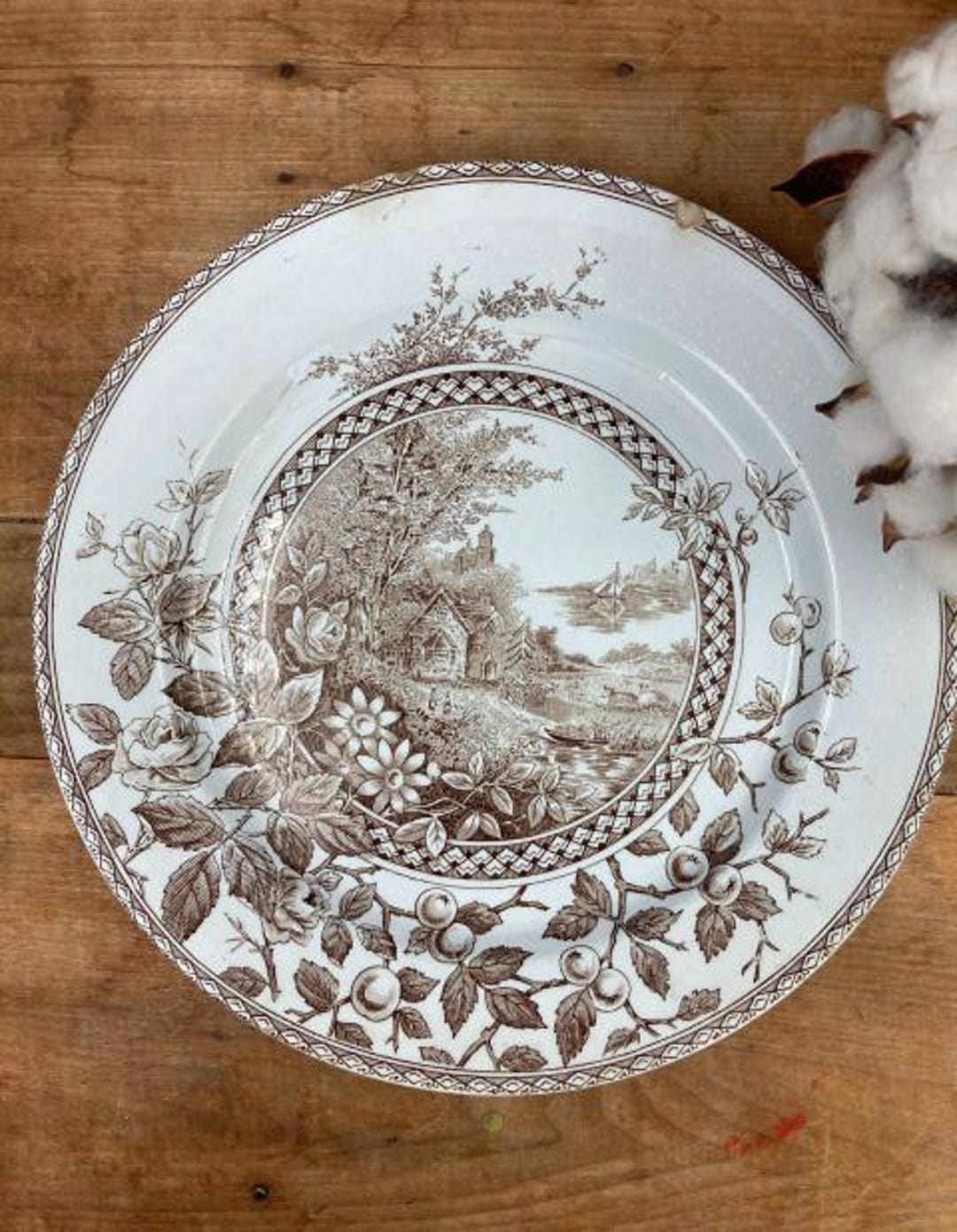 Antique Aesthetic Movement Transferware Plate Alton by Rathbone, T & Co ...