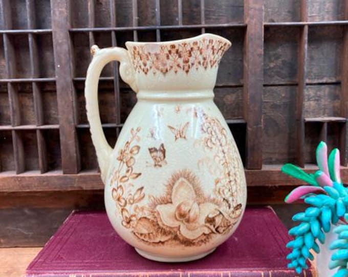 Antique Transferware Pitcher and Wash Basin W H Grindley England Perth ...