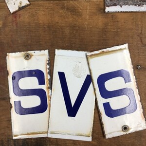 Small Porcelain Letters Antique Enamel Letter Plates With Grommets Blue ...