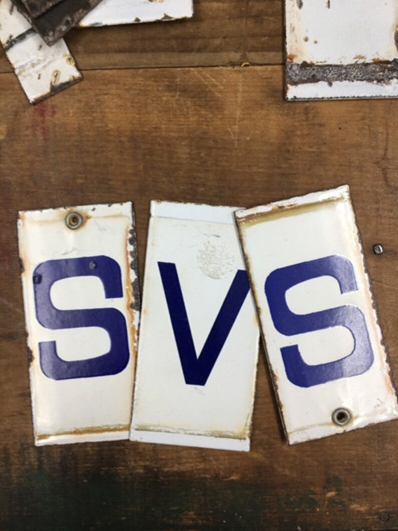 Small Porcelain Letters Antique Enamel Letter Plates With - Etsy