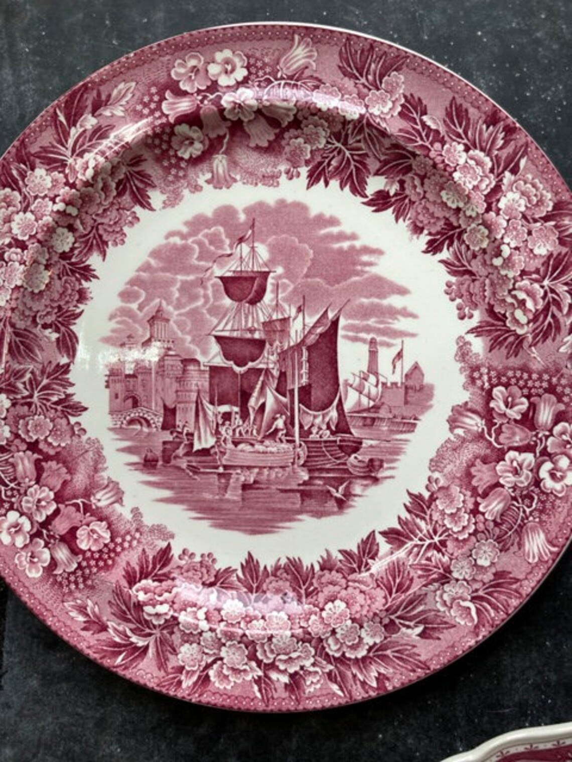 Purple and Mulberry Transferware Plates Wedgwood Etruria Ferrara ...