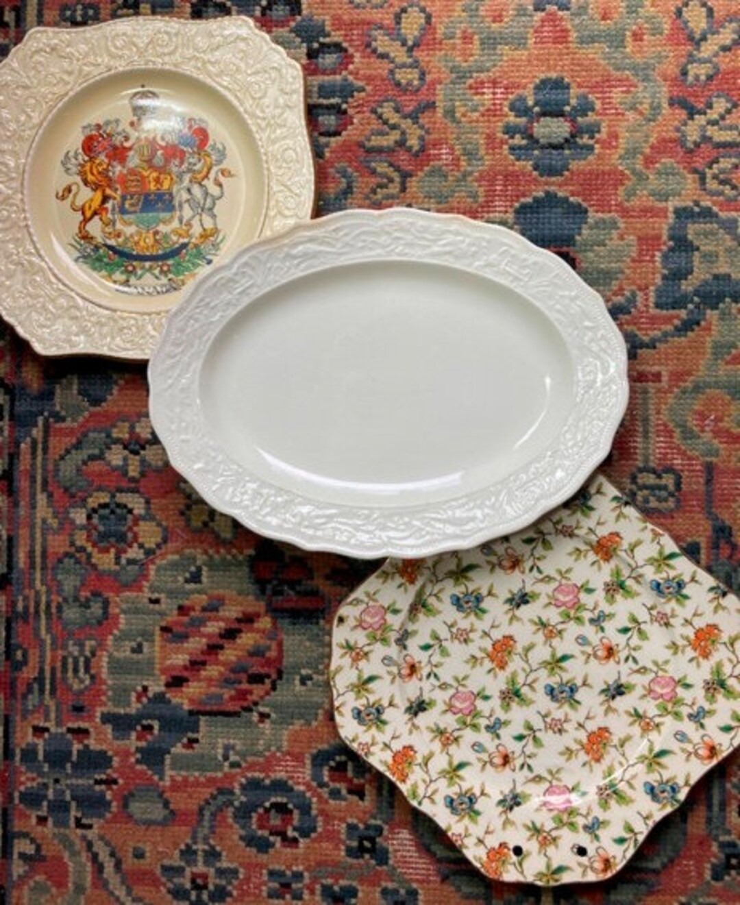 Vintage Embossed Plate Collection: Royal Winton Coat of Arms & Hand ...