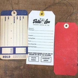 Vintage Luggage Tags 21 Cruise Line Tags Vintage Gift Tag Wedding Tag ...