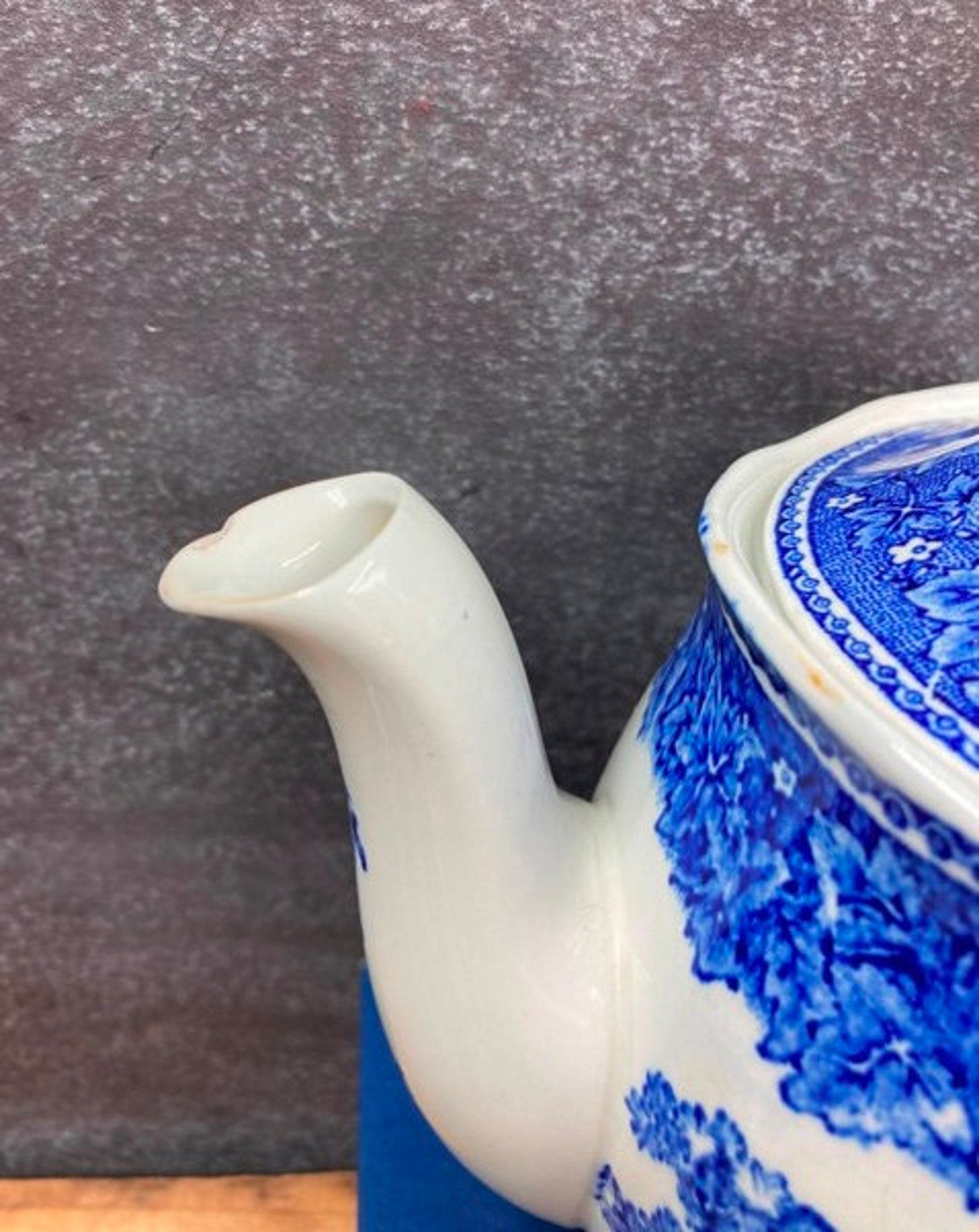 Vintage Blue White Teapot Arabia Landscape Pattern RARE Transferware by ...