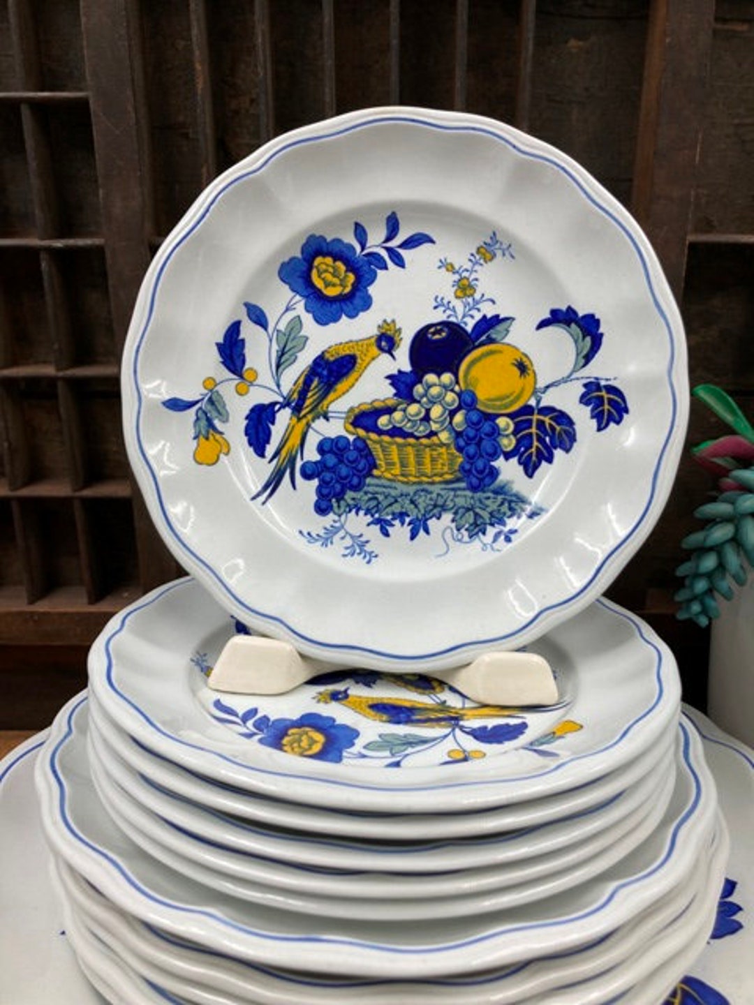 Spode Blue Bird China Plate: English Bone China, Farmhouse Decor - Etsy