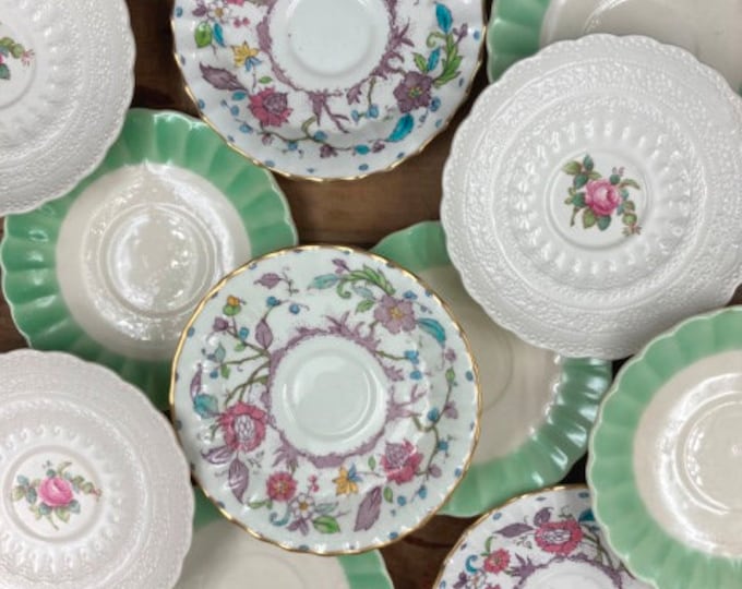 Vintage Spode Jewel Dinnerware Plates Cups, All Cream, Embossed Circles ...