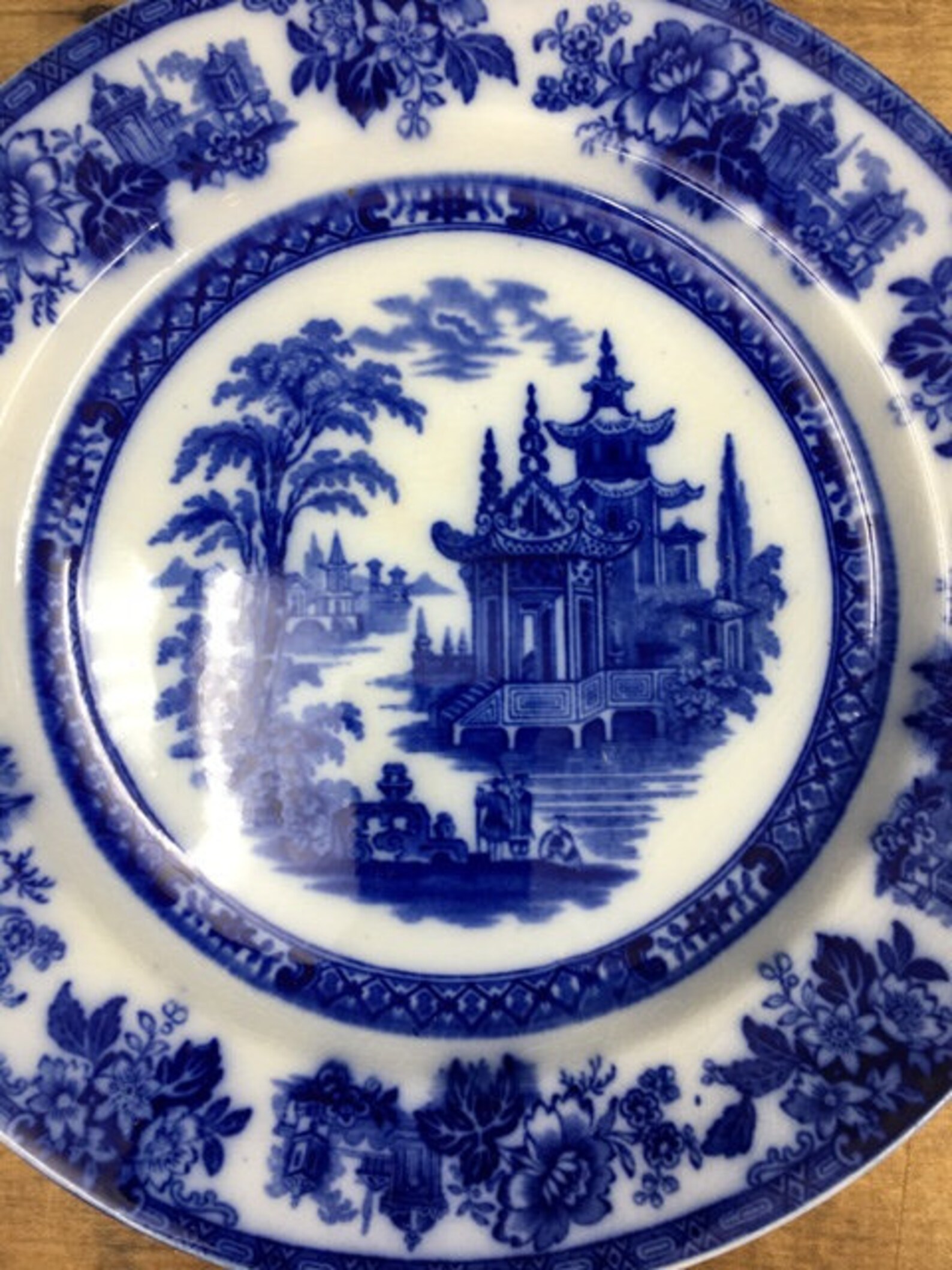 Flow Blue Plate Royal Doulton Madras Pattern Antique - Etsy