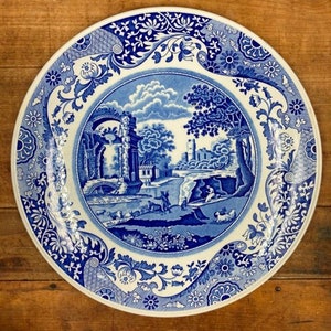 Spode Blue Italian Cake Plate or Cheese Tray Blue White Porcelain Made ...