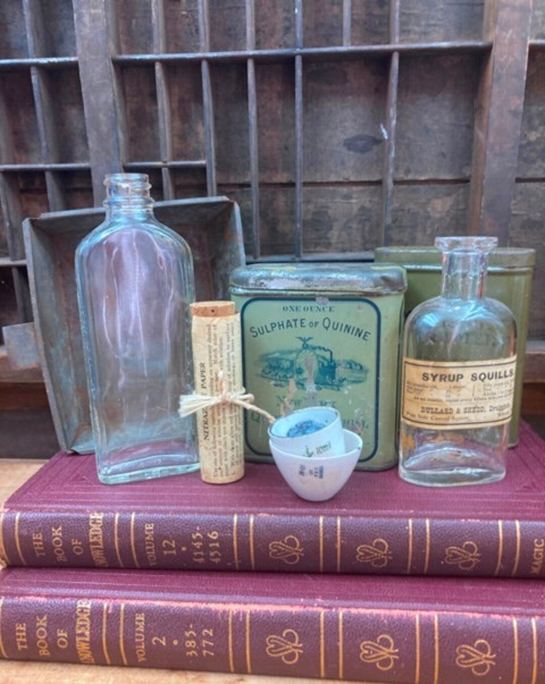 Vintage Apothecary Bottles and Tins Old Scientific Lab Pieces for ...