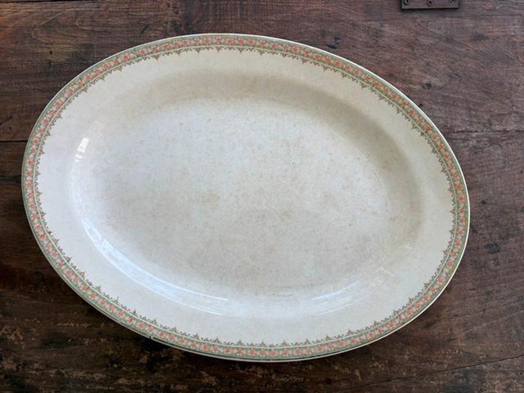 Antique Ironstone Platter: Knowles Taylor Knowles KT&K Tea Stained Oval ...