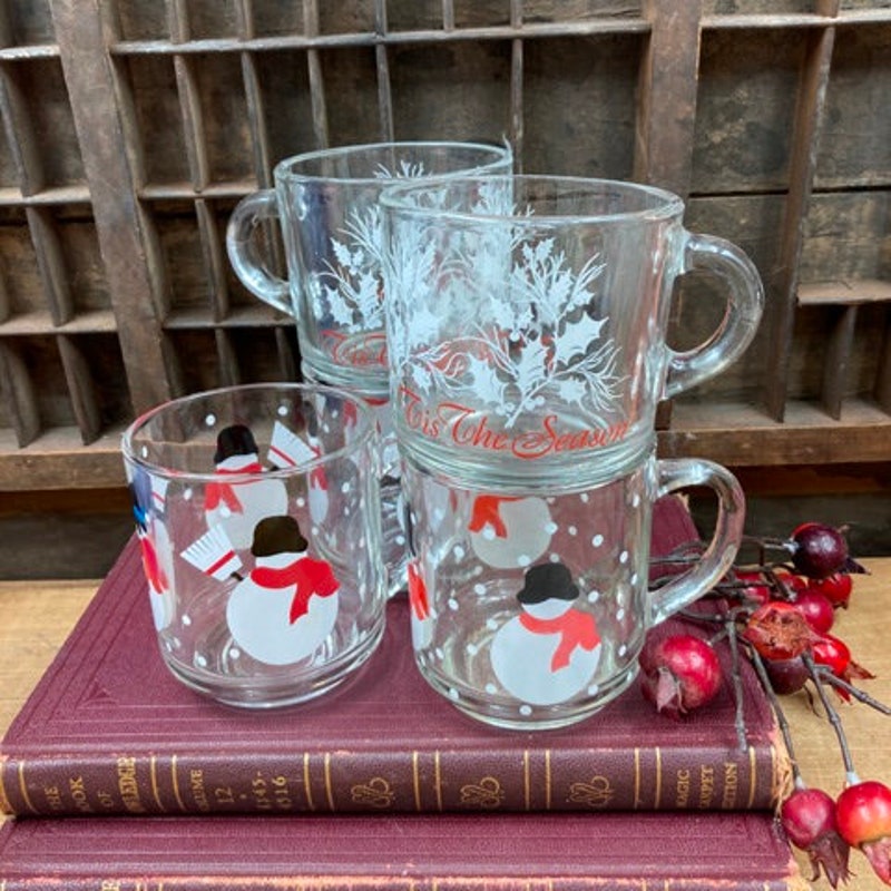 Snowman Glass - Etsy