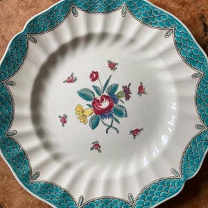 Vintage Lowestoft Bouquet Royal Doulton Single Dinner Plate 10 1/4 Made ...